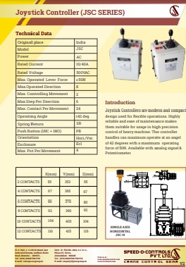 Jotystic Controllers Crane Control Gears Components Manufacturers