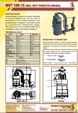 MDT Brake Control Gears Manufacturers India