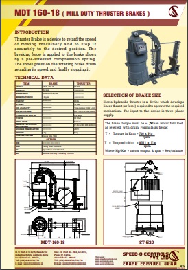 MDT Brake Control Gears Manufacturers India